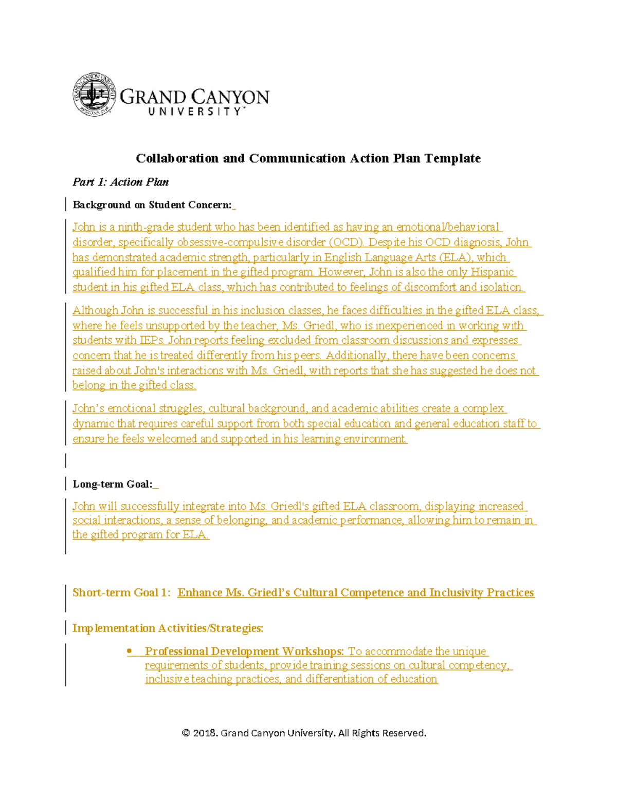 Action Plan SPD 521 - Collaboration and Communication Action Plan ...