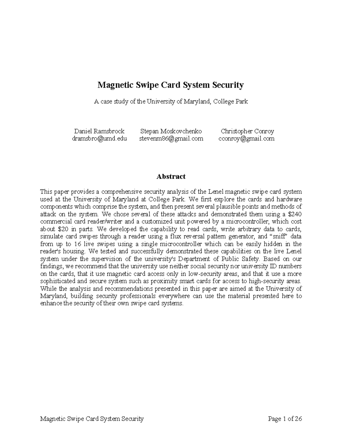 Reader Writer Study - describtion inside - Magnetic Swipe Card System ...