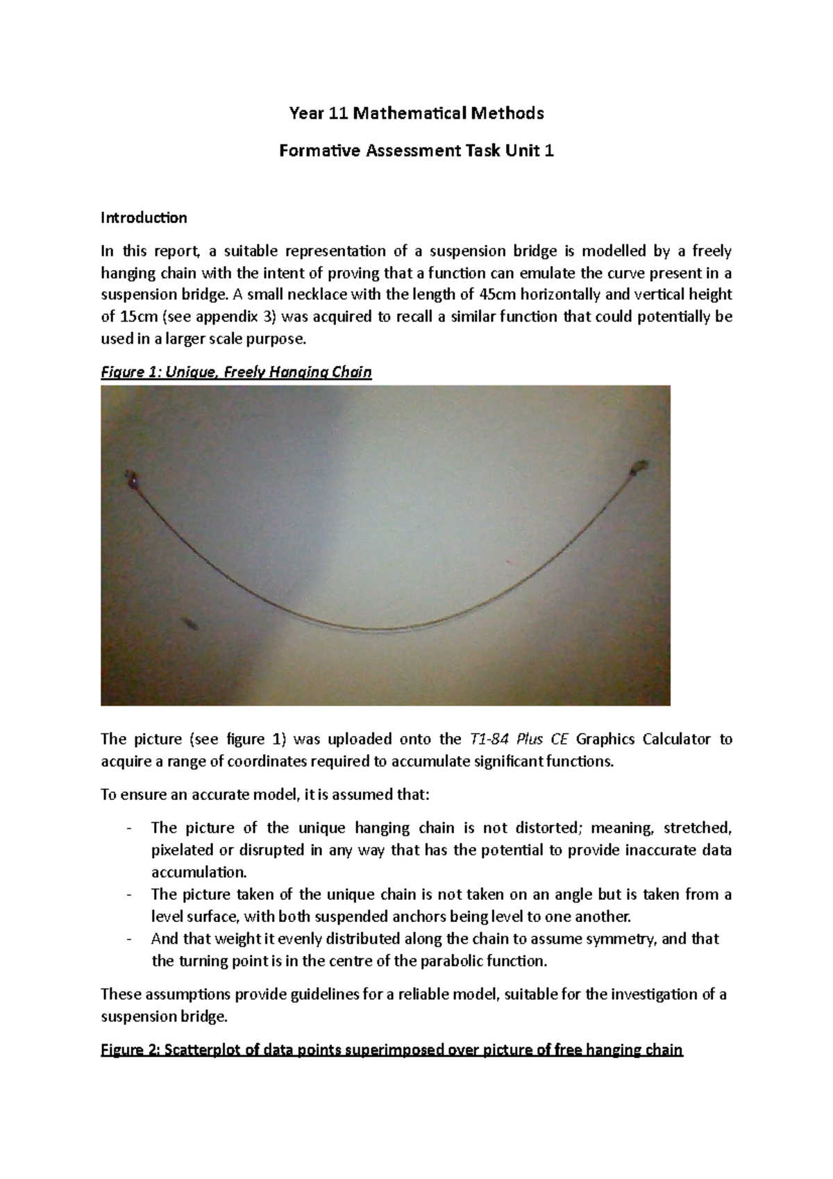 Mathematical Methods Modelling Task Quadratics - Year 11 Mathematical ...