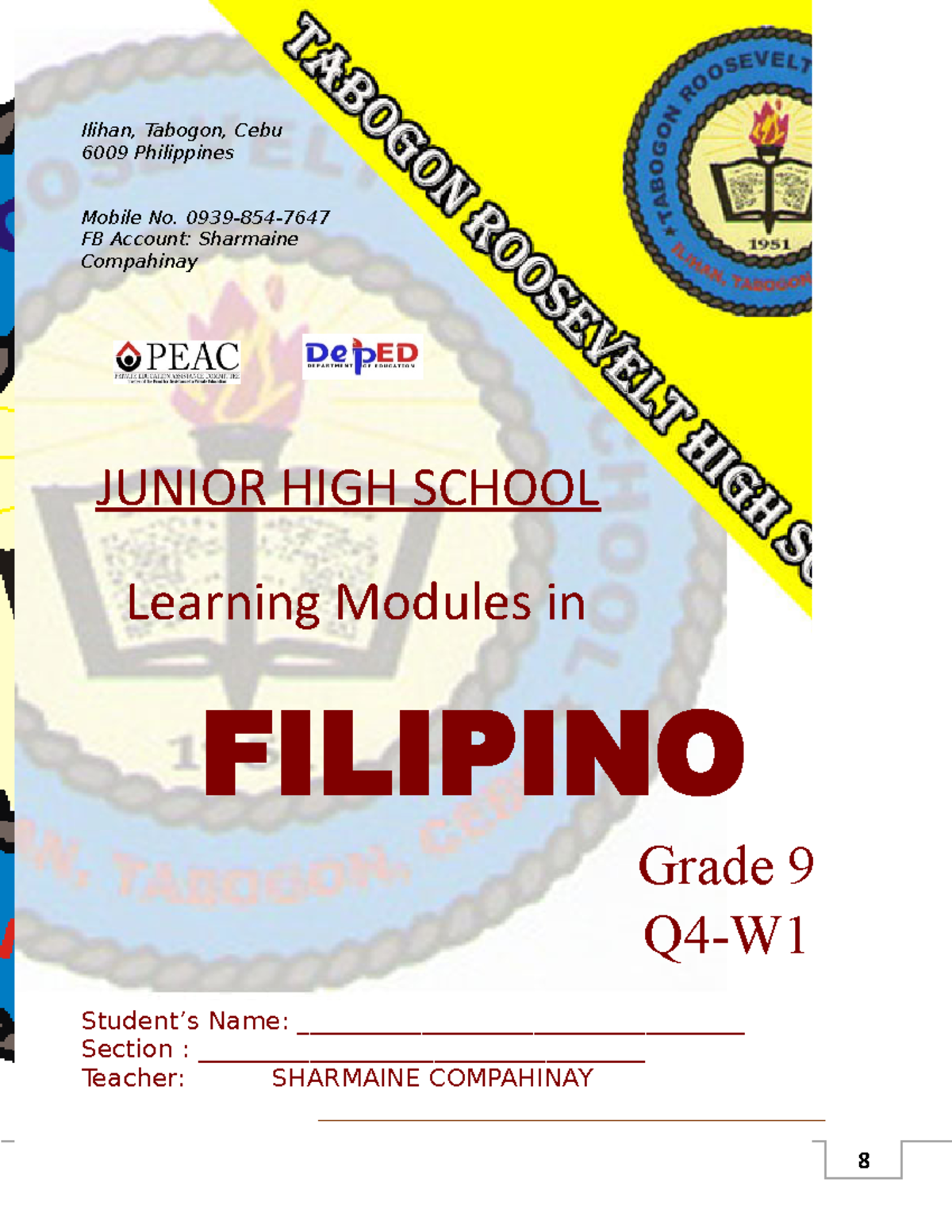 Module - Filipino 9 Q4 W1 - Student’s Name ...
