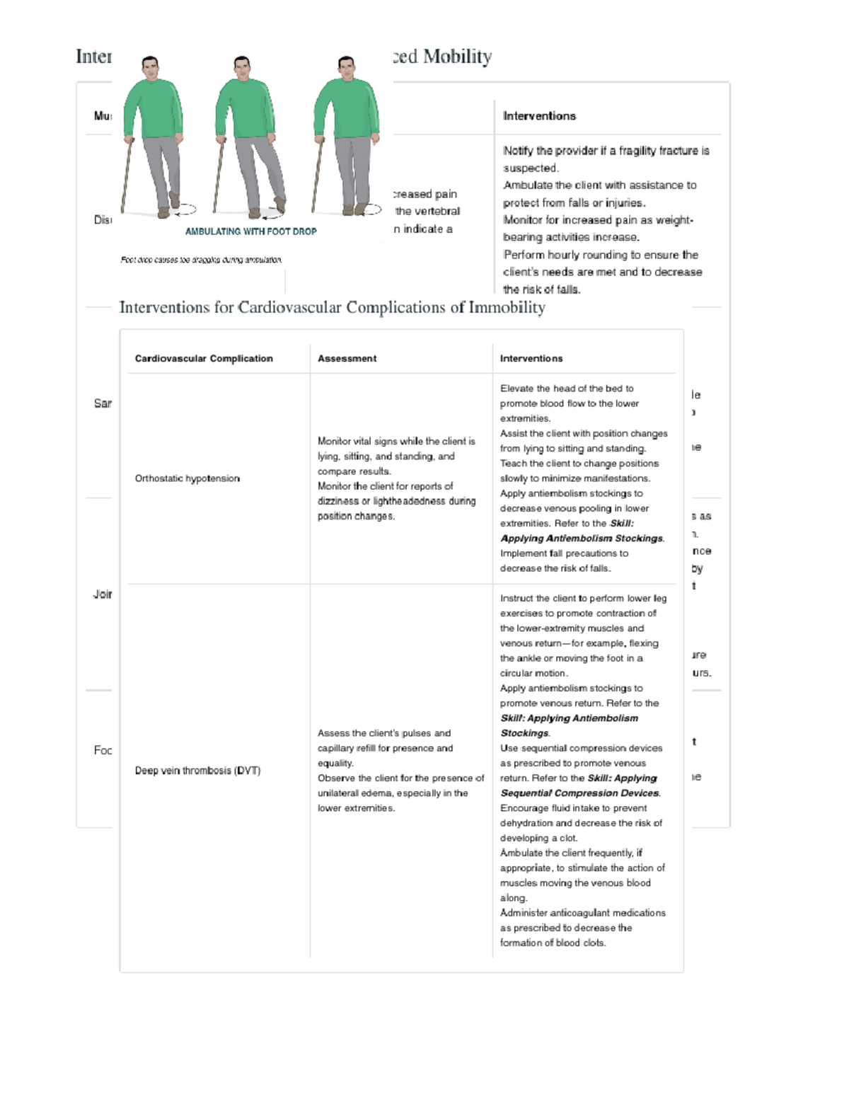 101 Exam 1 Charts diagrams - Inter ced Mobility Mu: Interventions ...