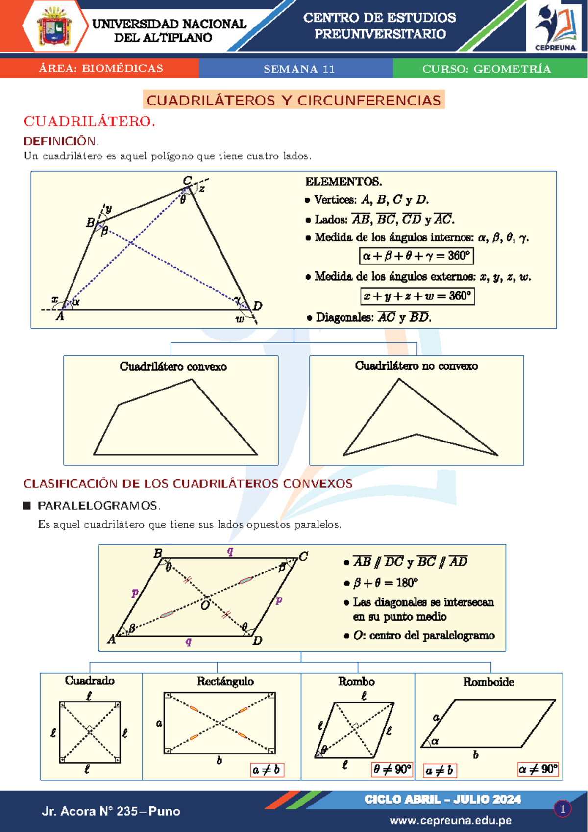 Cuadernillo-20240616 105908 o YN1 - PREUNIVERSITARIO Jr. Acora N° 235 – Puno UNIVERSIDAD ...