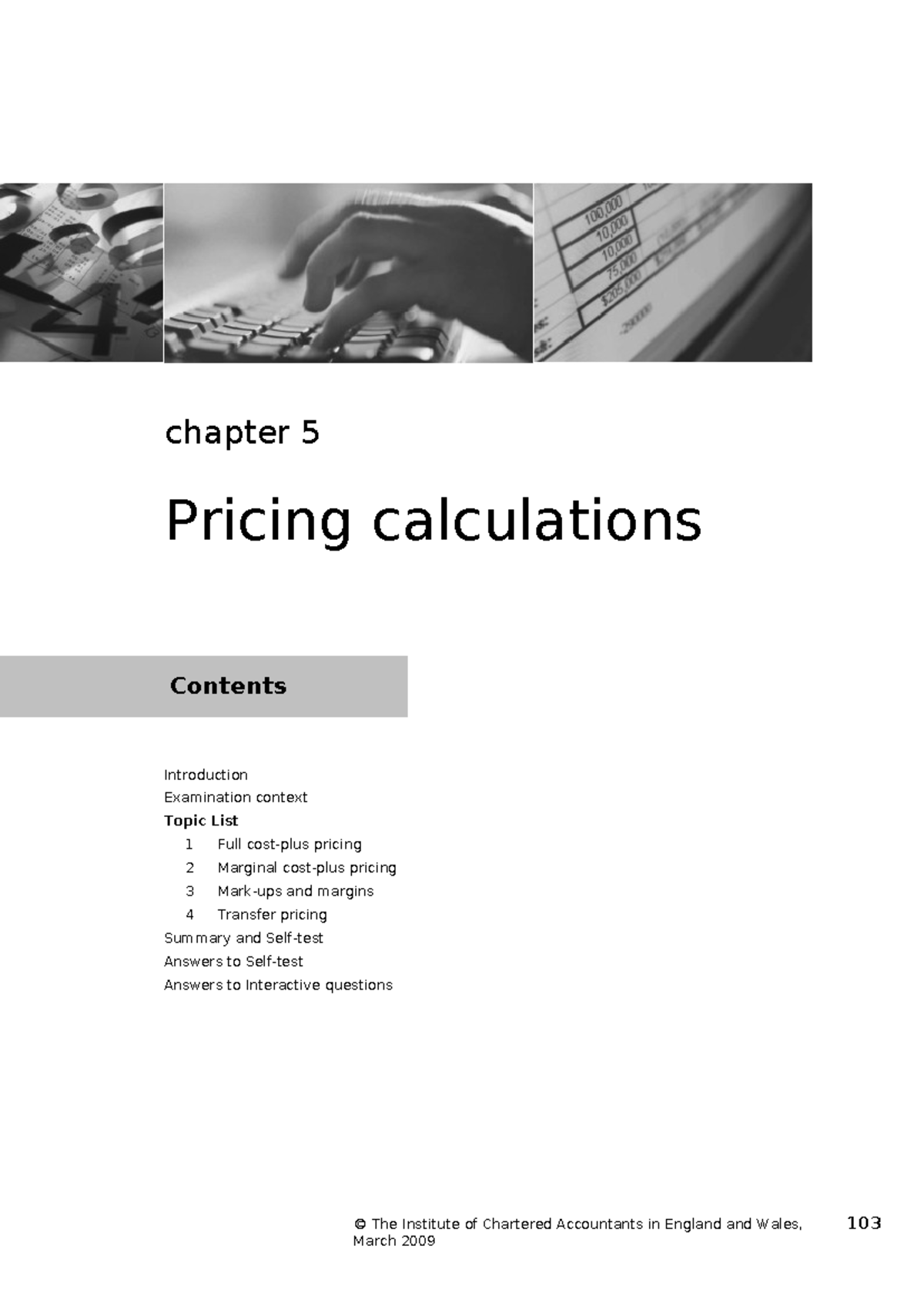 007 Camist CH05 Amndd HS pp 103-126 Branded BW sec - chapter 5 Pricing calculations Contents ...