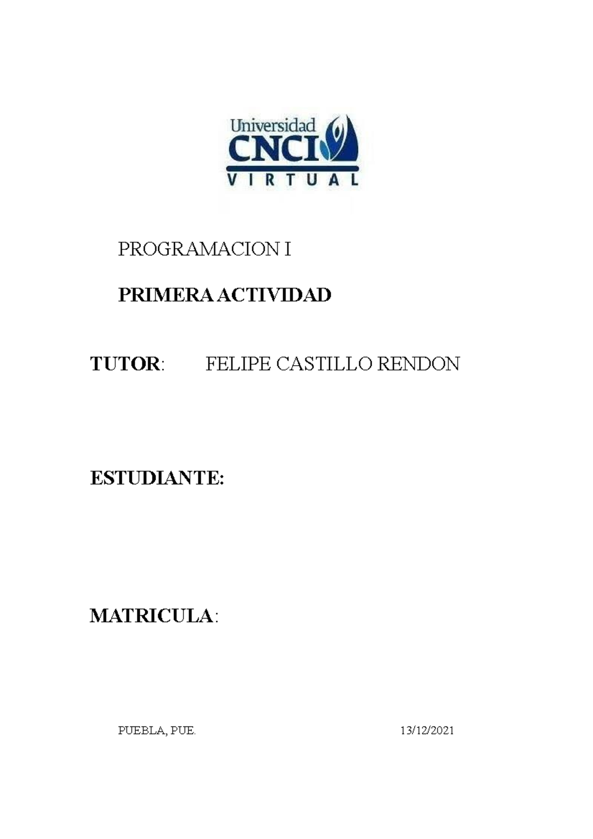 Primera actividad programacion I - PROGRAMACION I PRIMERA ACTIVIDAD ...