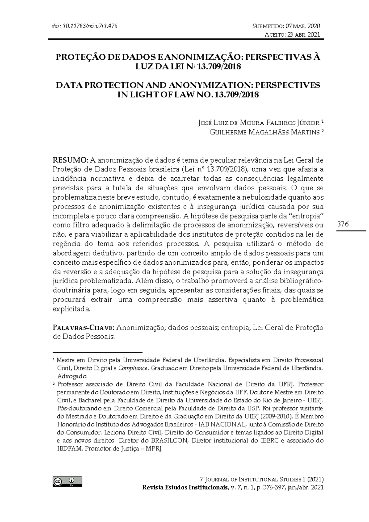 476-Texto do Artigo-2620-2609-10-20210430 - doi: 10.21783/rei.v7i1 SUBMETIDO: 07 MAR. 2020 ...