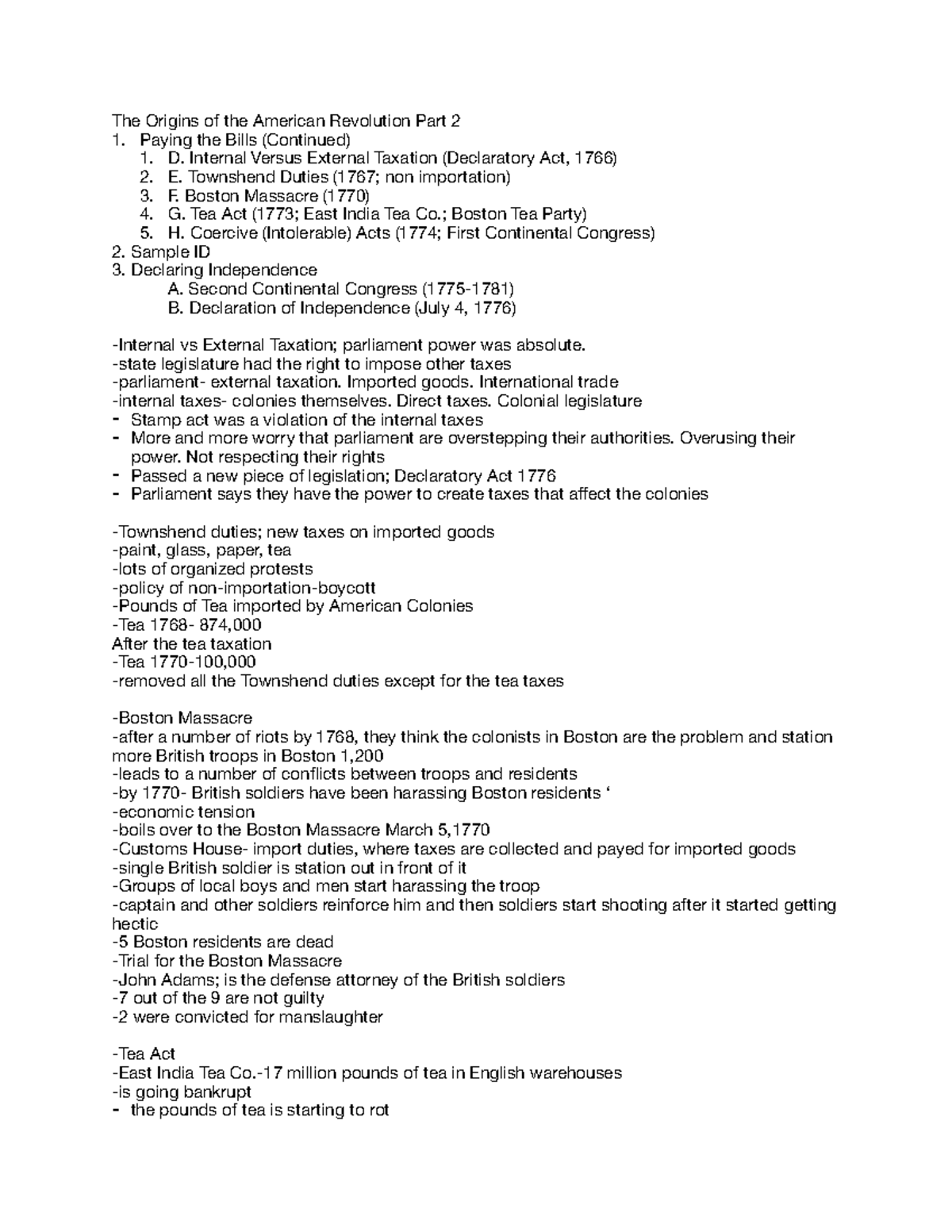 Origins of the American Revolution Part 2 - Paying the Bills (Continued ...