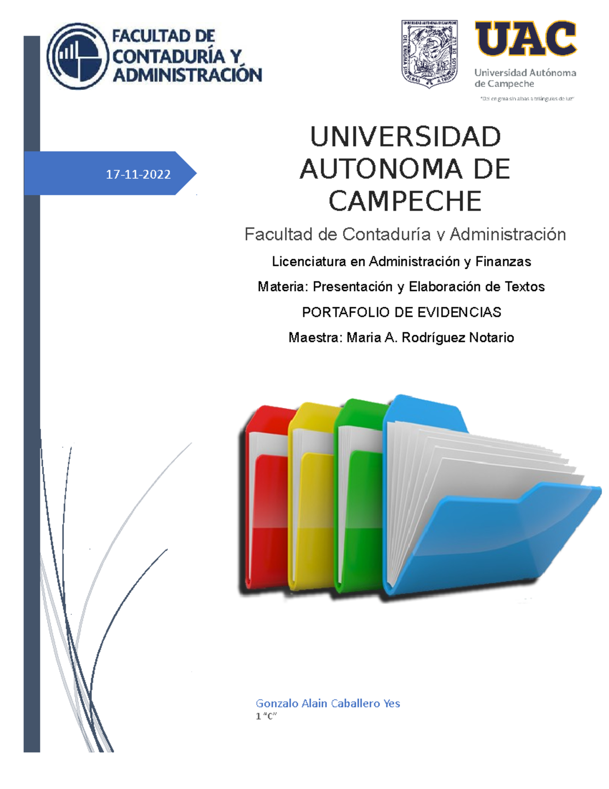 Tarea 6 - Ejercicios - 17-11- Gonzalo Alain Caballero Yes 1 “C ...