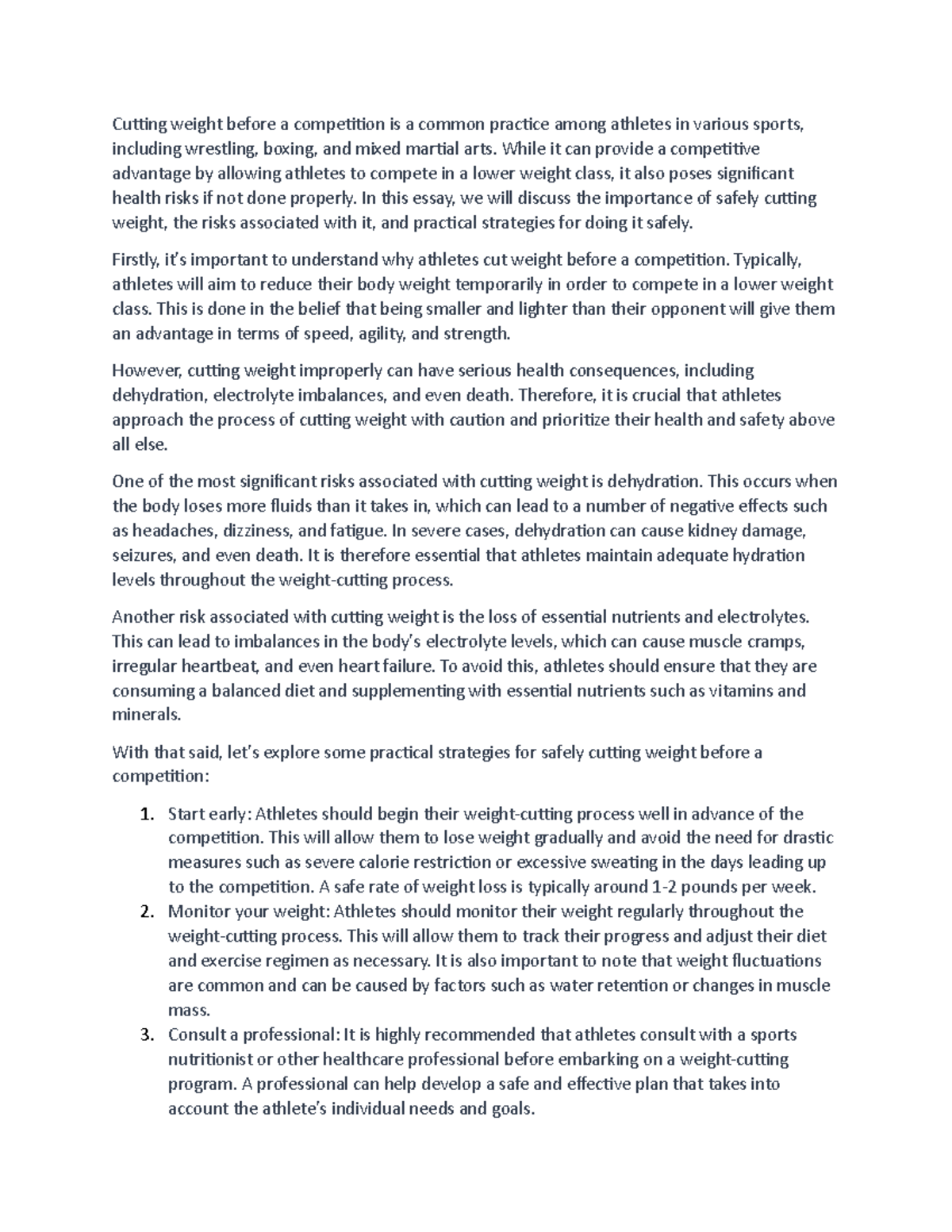 How to safely cut weight ahead of a competition - Cutting weight before ...