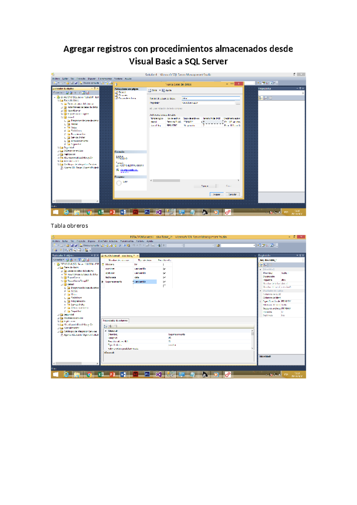 Agregar registros con procedimientos almacenados desde Visual Basic a ...