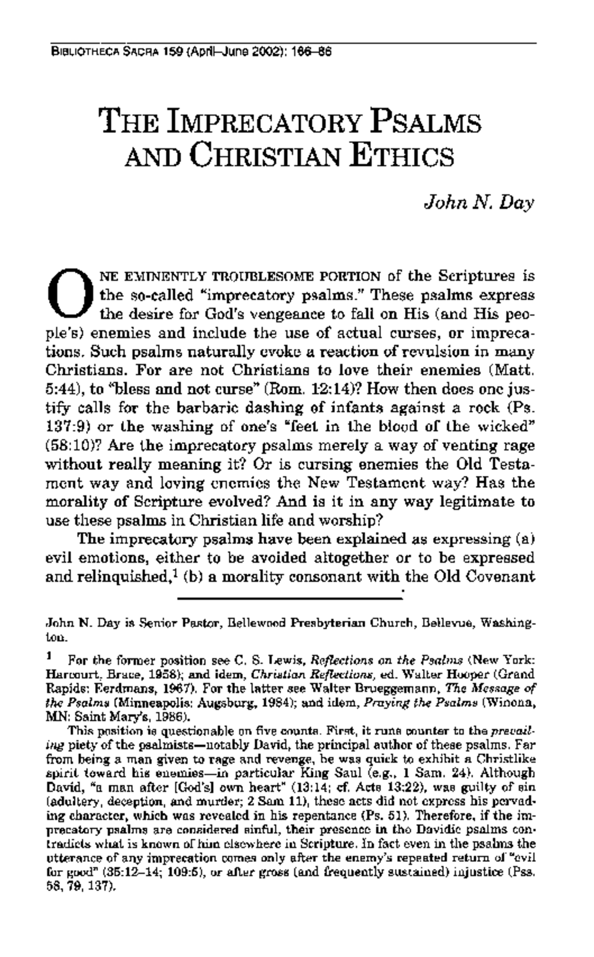 Imprecatory Psalms - ####### BlBLlOTHECA SACRA 159 (ApriKJune 2002 ...