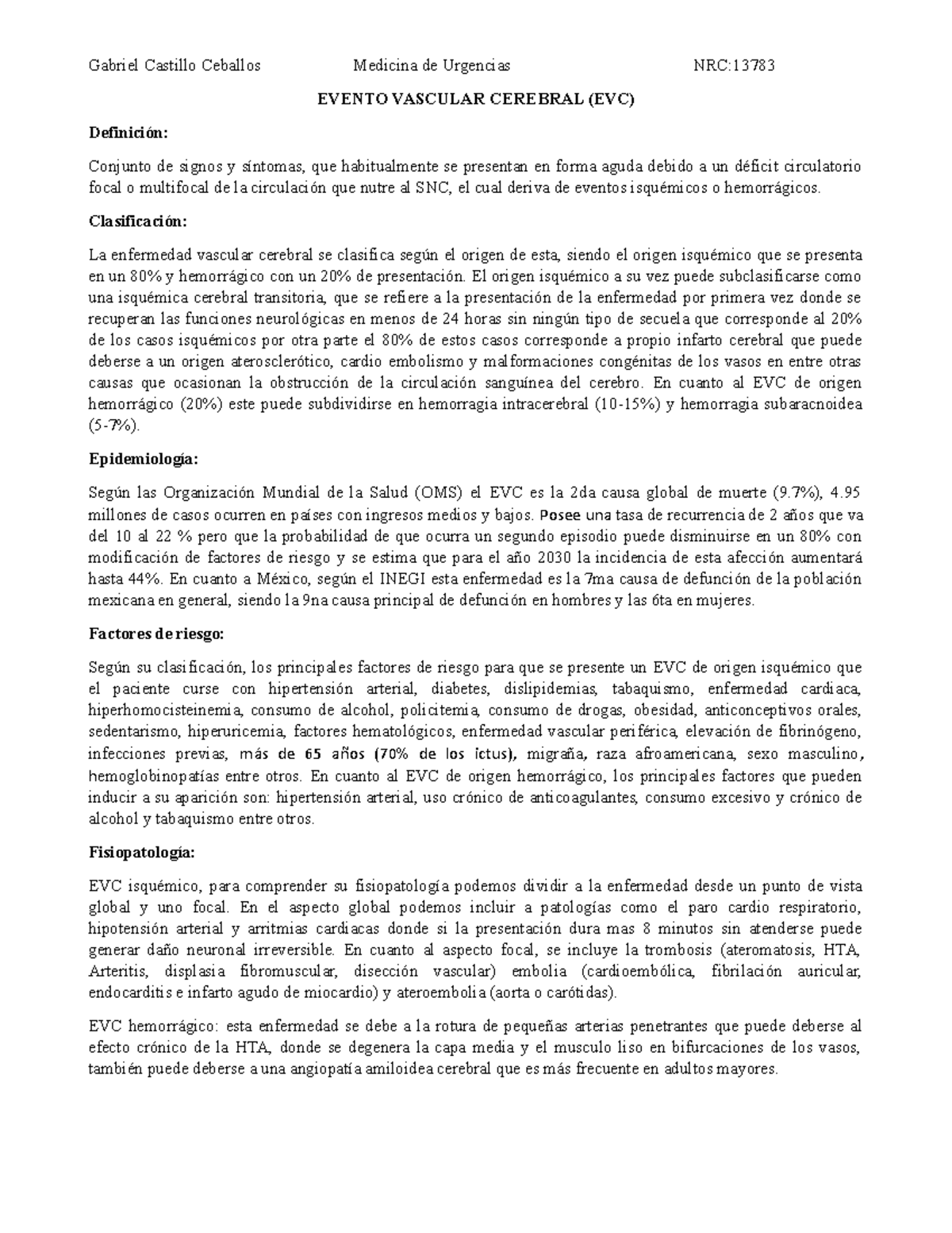Evento Vascular Cerebral - EVENTO VASCULAR CEREBRAL (EVC) Definición ...