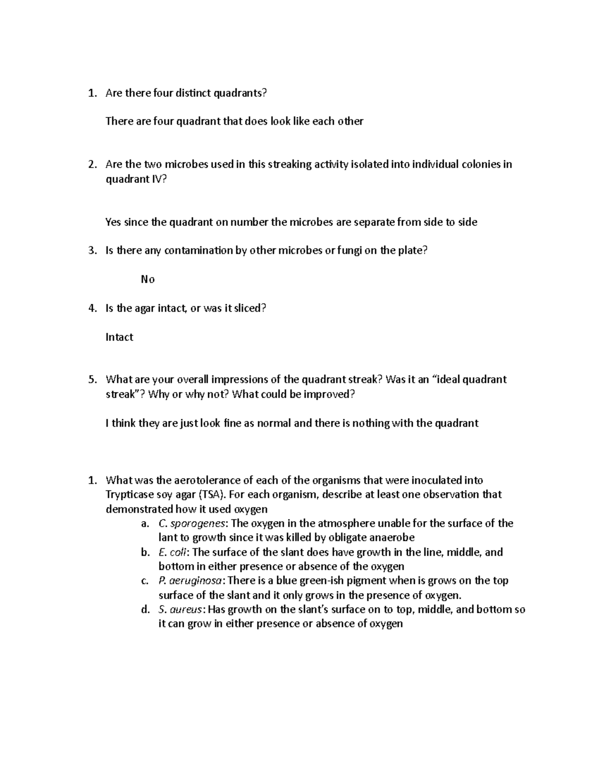 Post-lab 3 - This is a post-lab 3 for microbiology Jason Hendershot ...