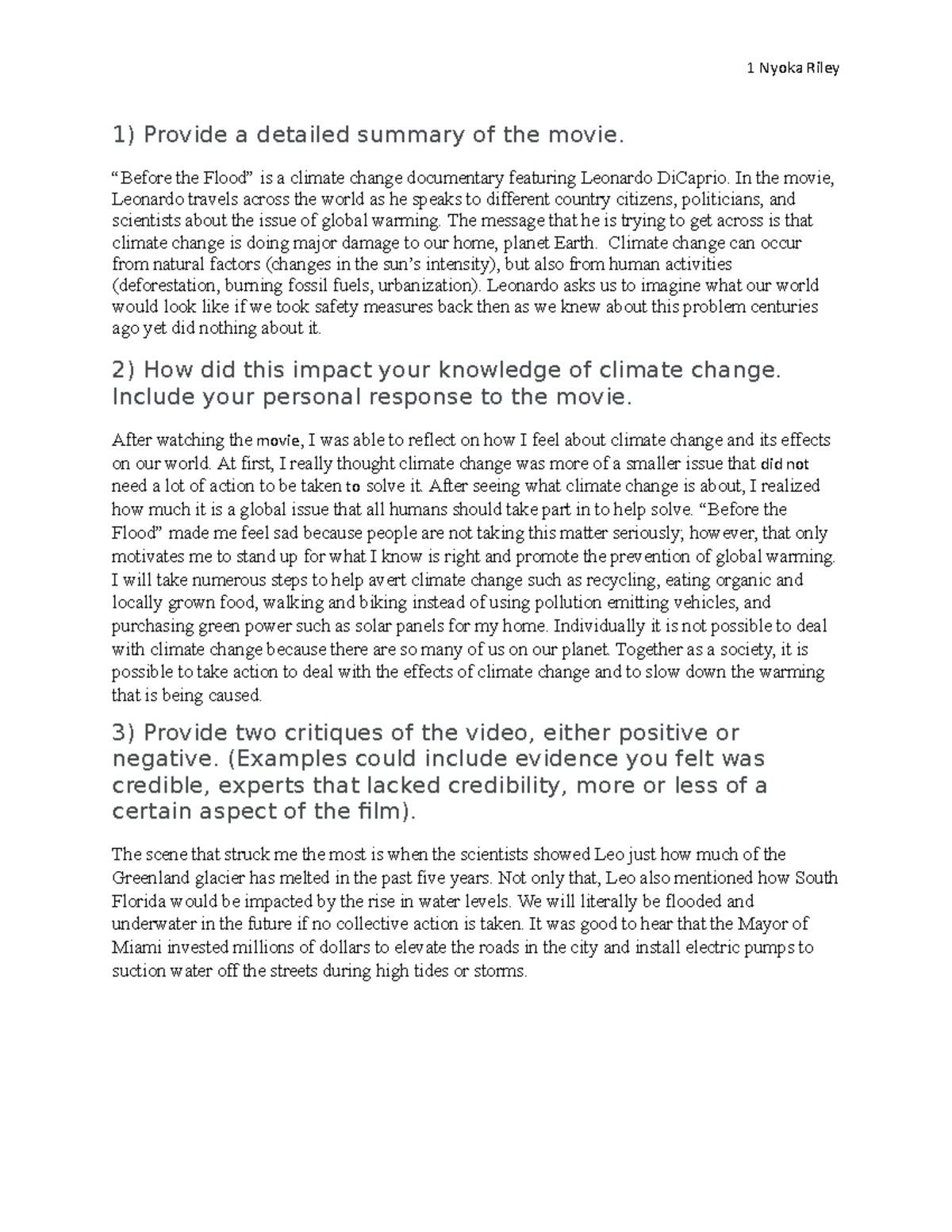 Discussion 3 - Homework - 1 Nyoka Riley 1) Provide a detailed summary ...