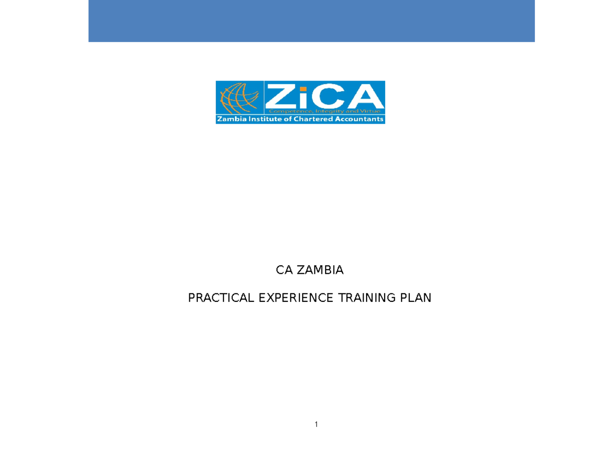 CA Zambia Practical Training Plan Web - CA ZAMBIA PRACTICAL EXPERIENCE ...