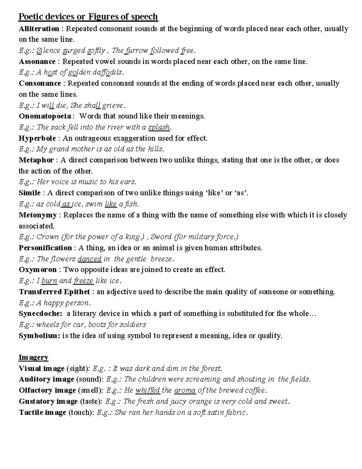 +1 English Poetic Devices- Figures of Speech - Poetic devices or ...