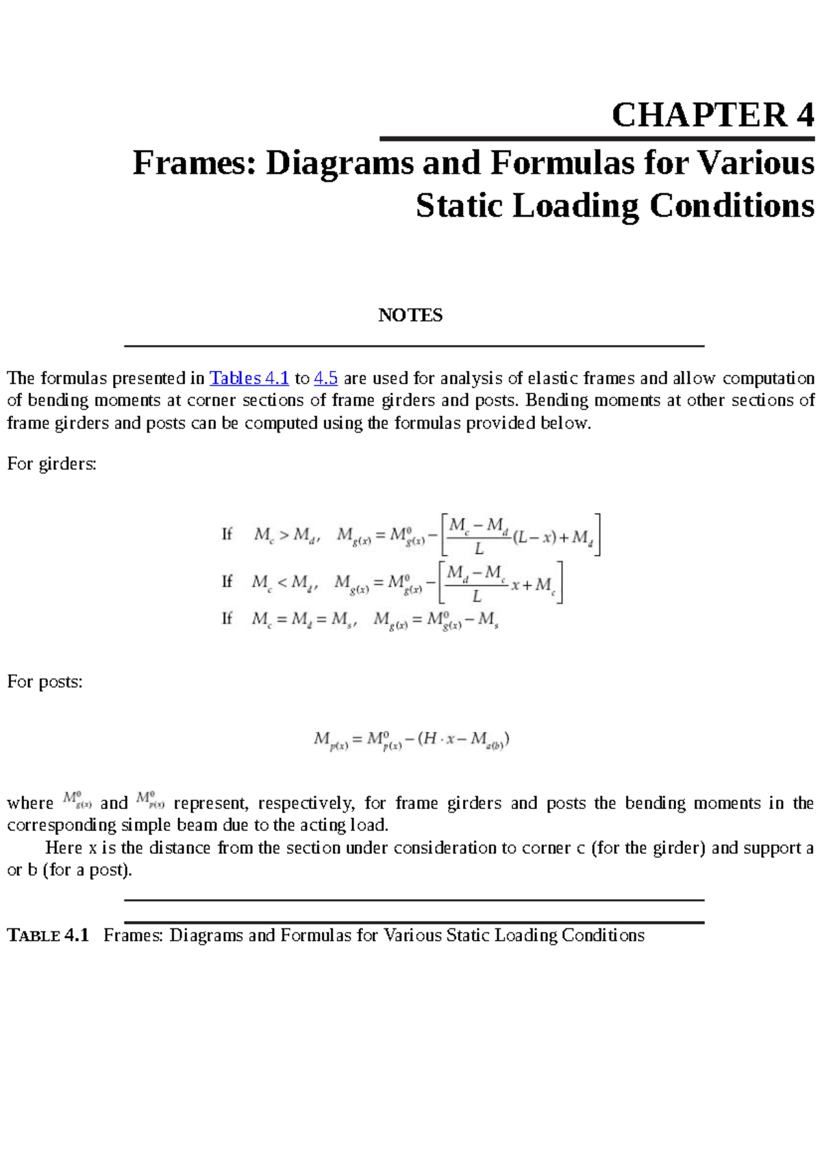 Frames Diagrams and Formulas - 1 to 4. 5 are used for analysis of ...