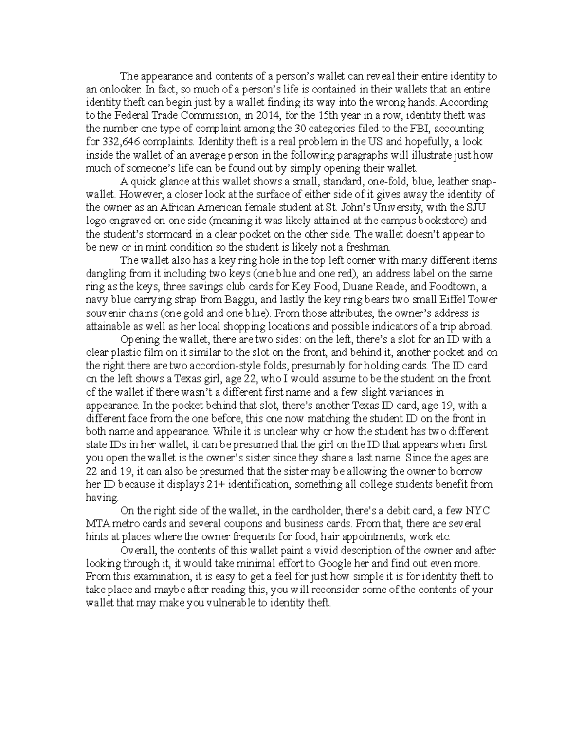 Wallet story - The appearance and contents of a person’s wallet can ...