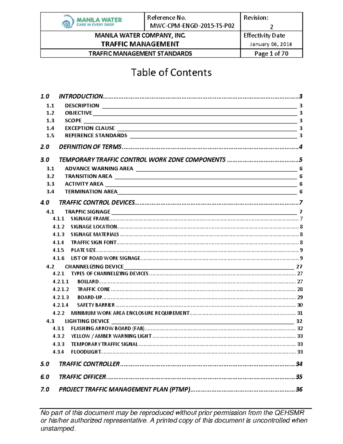 Appendix 5 Traffic Management Standards (Rev 2016 ) - ####### MANILA ...