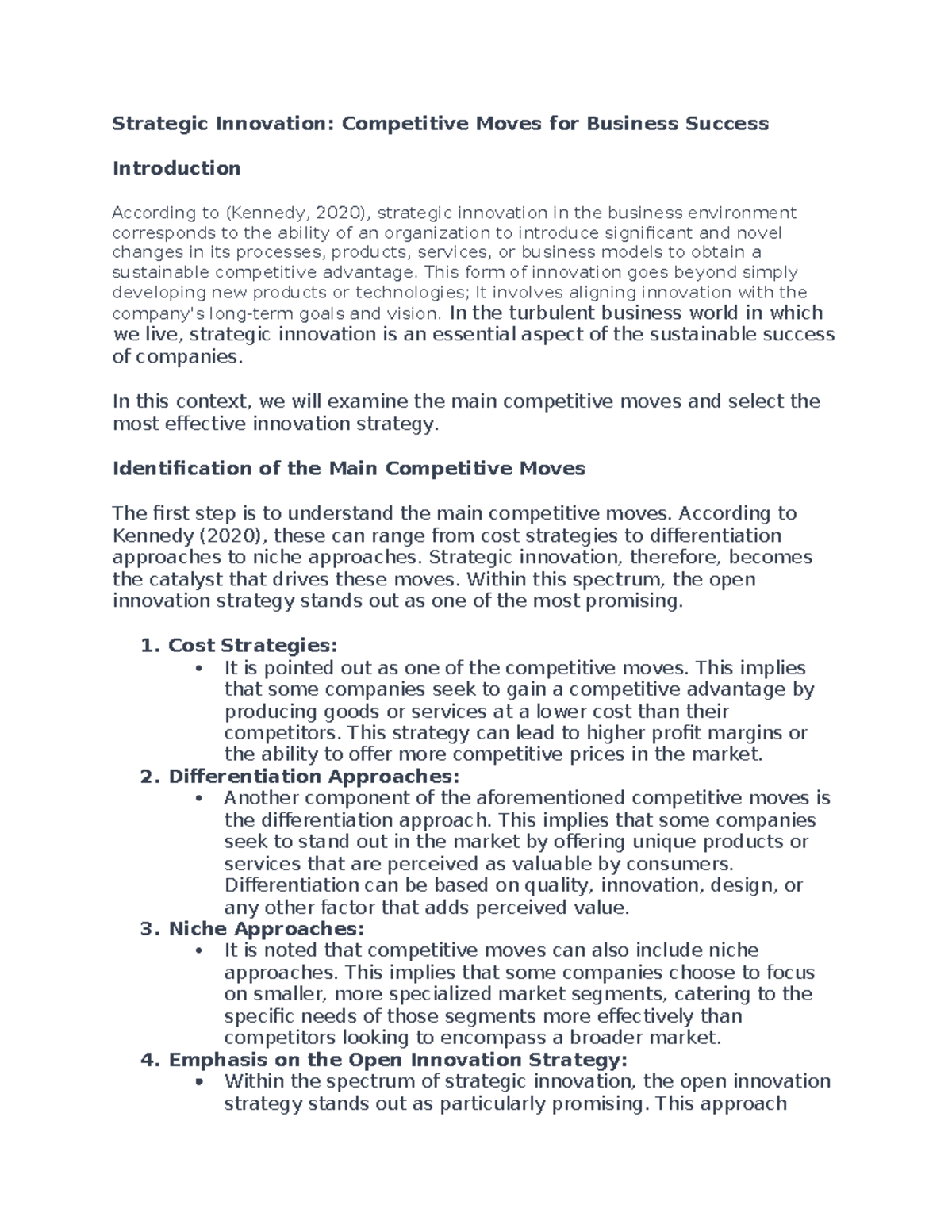 Discussion 6 English Strategic Innovation - Strategic Innovation ...