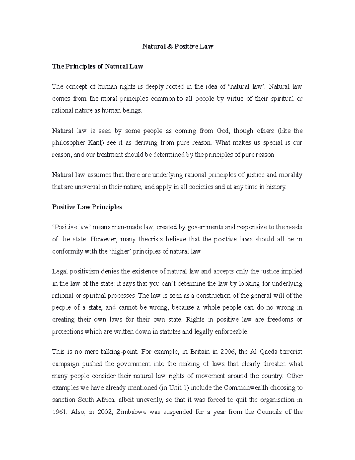 Natural & Positive law - Natural & Positive Law The Principles of ...