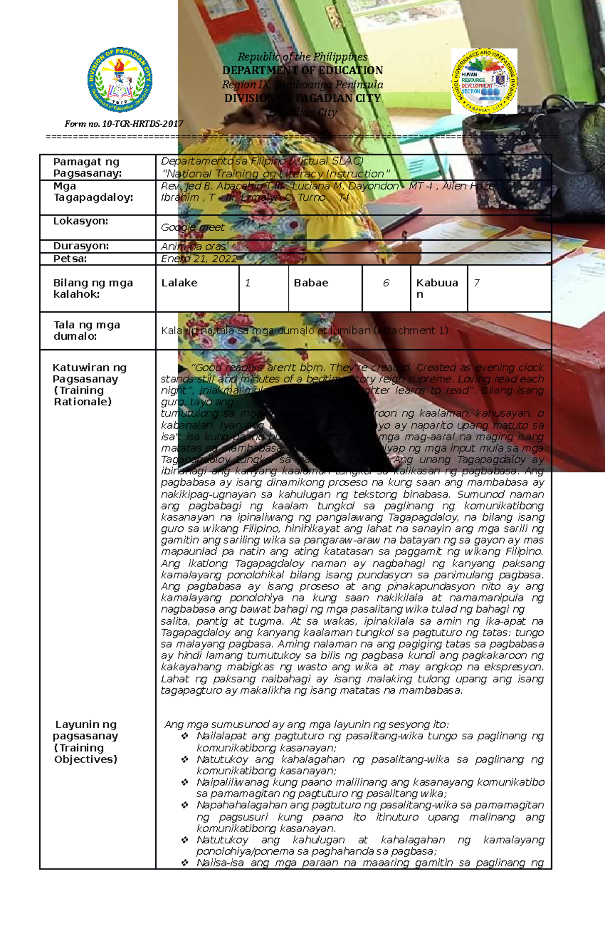 January LAC Accomplishment Report - Republic of the Philippines ...