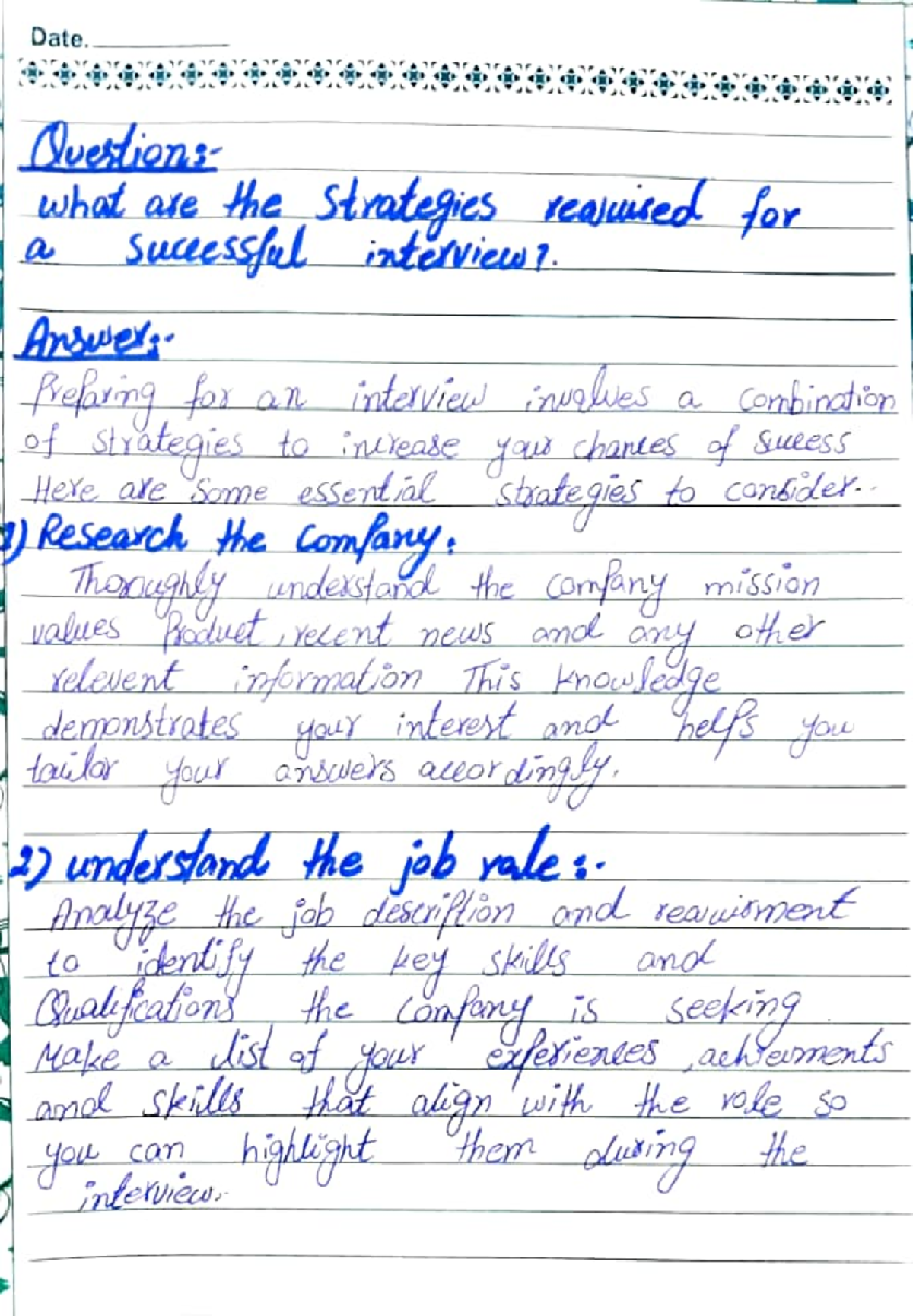 Strategies for successful interview - Organizational behavior - BZU ...