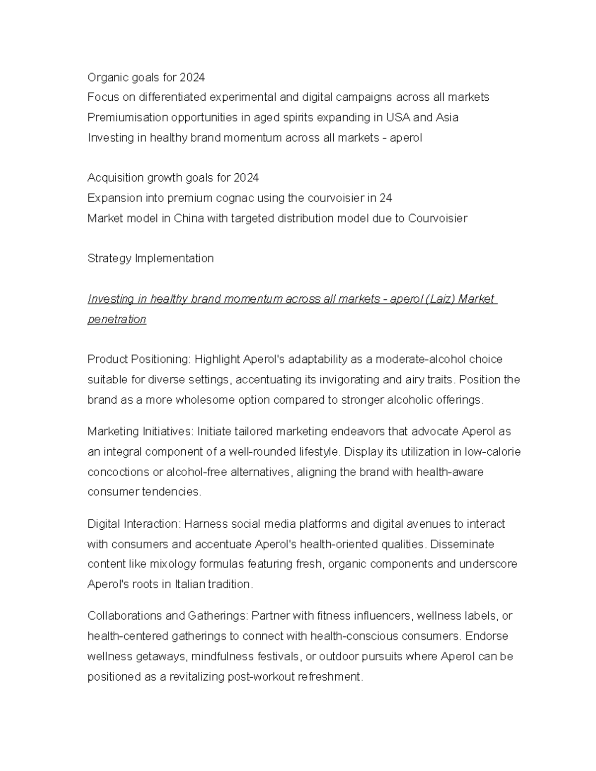 Campari 20 March - fwefwfwe - Organic goals for 2024 Focus on ...