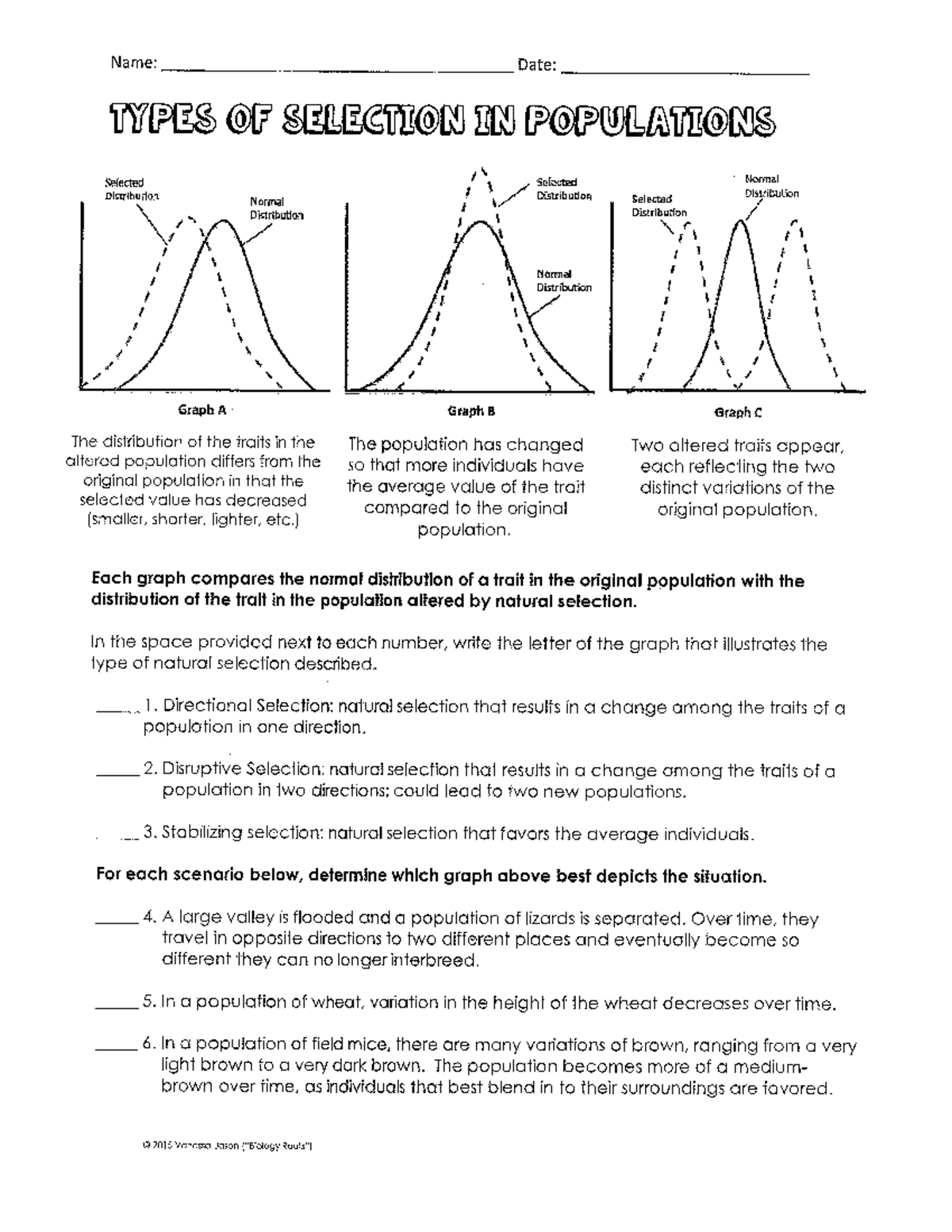 Types of Selection - practice evolution - BSC 110 - Studocu