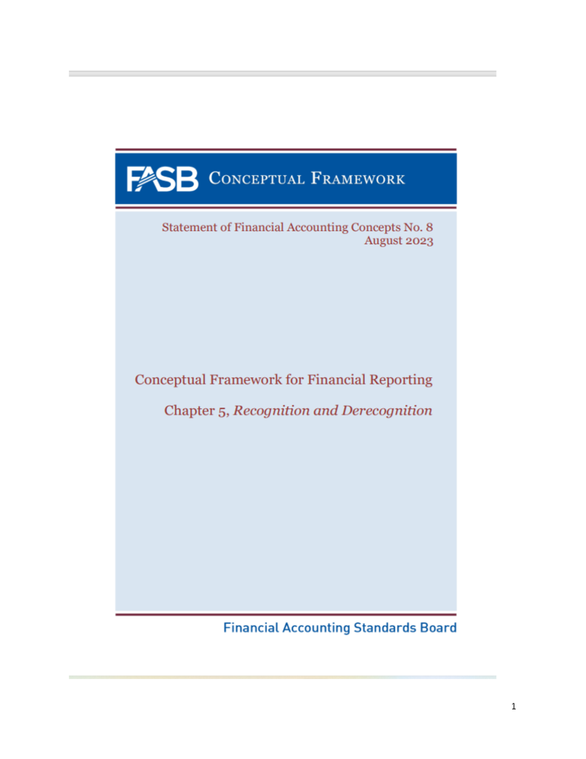 Conceptual Framework for Financial Reporting - Recognition- and ...