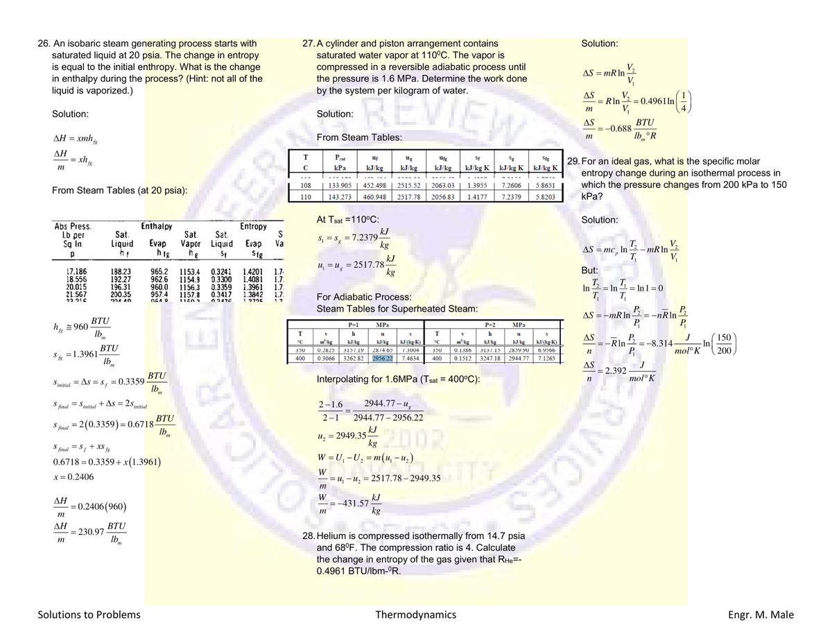 Sercs Thermodynamics-4 - BS in Electrical Engineering - Studocu