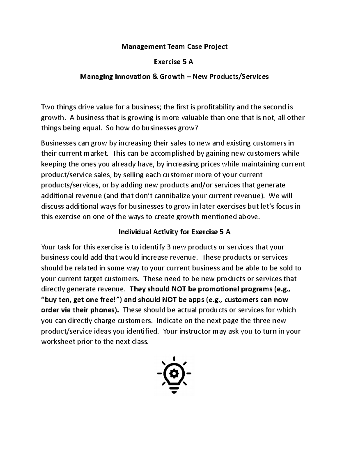 Individual Case Assignment 5 - Management Team Case Project Exercise 5 ...