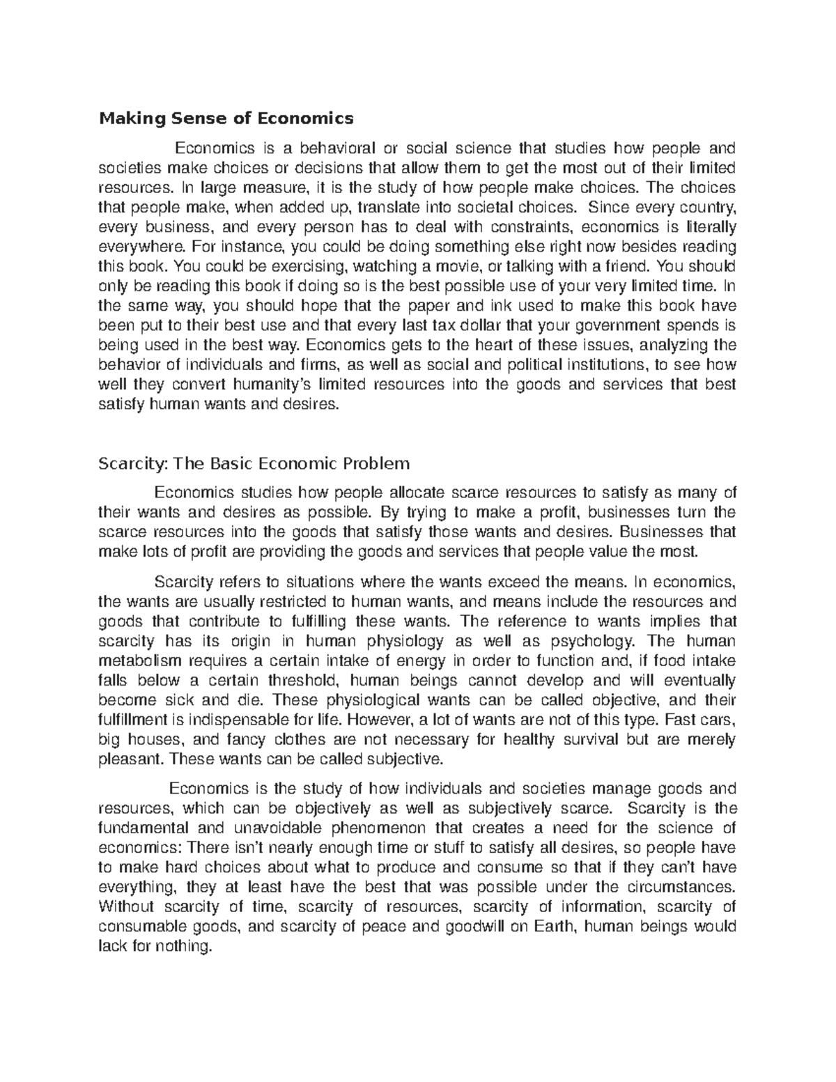 Making Sense Of Economics - Managerial Economics - La Salle - Dasma ...