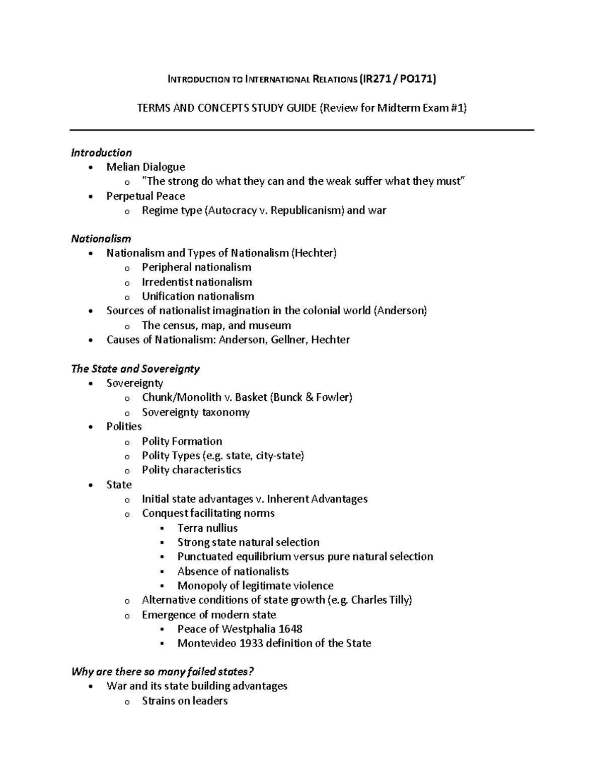 BU Intro to IR Terms Sheet Part 1 updated - INTRODUCTION TO ...