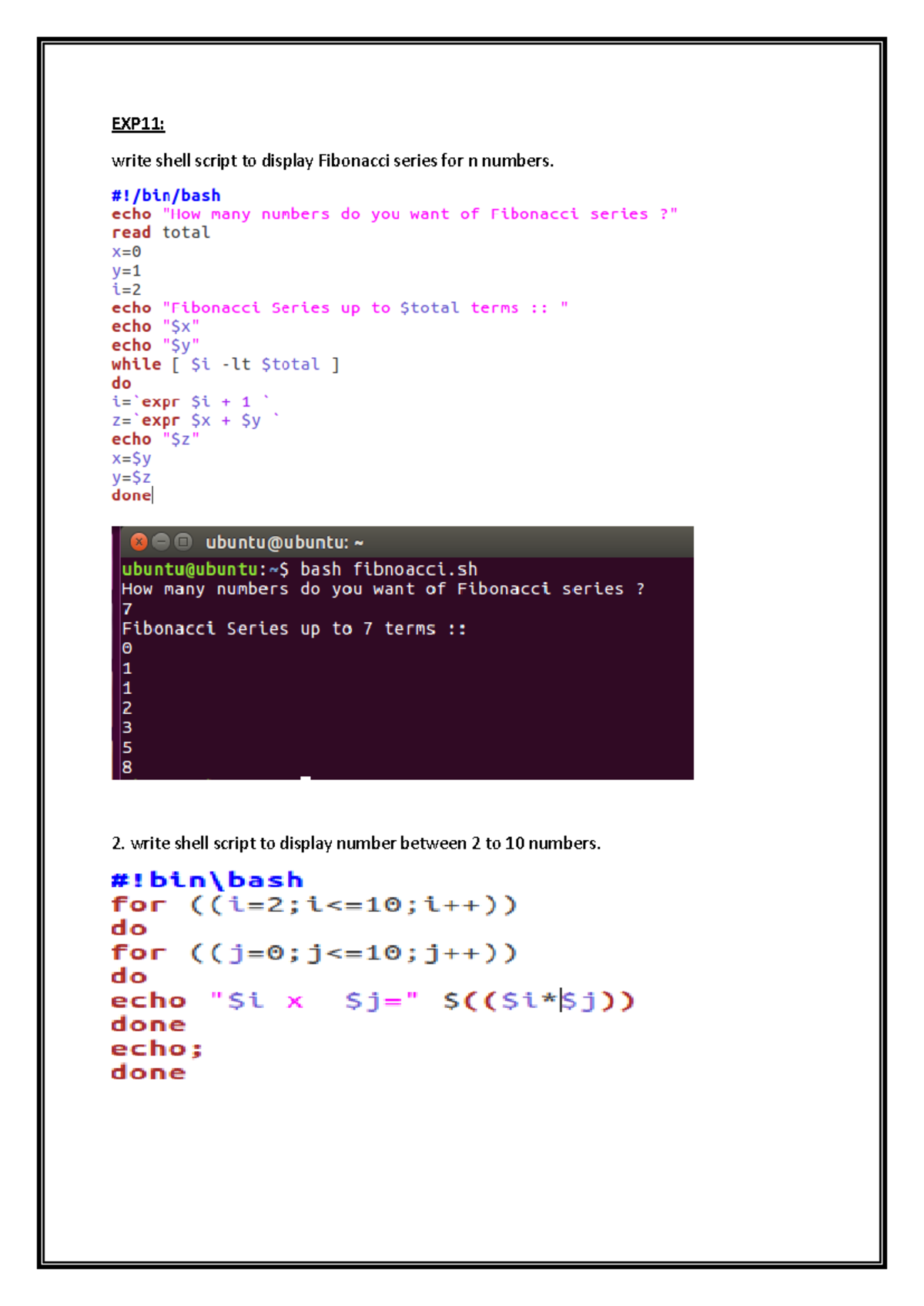 EXP11 osy - Information - Computer Engineering - EXP11: write shell ...