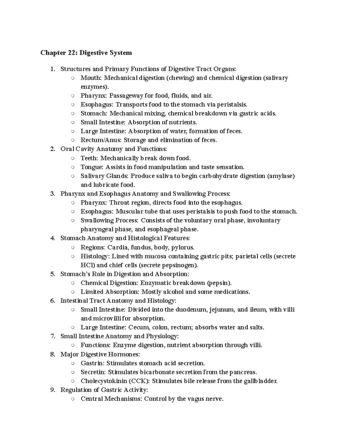 BIO urinary-2 - ....... - Chapter 22: Digestive System 1. Structures ...
