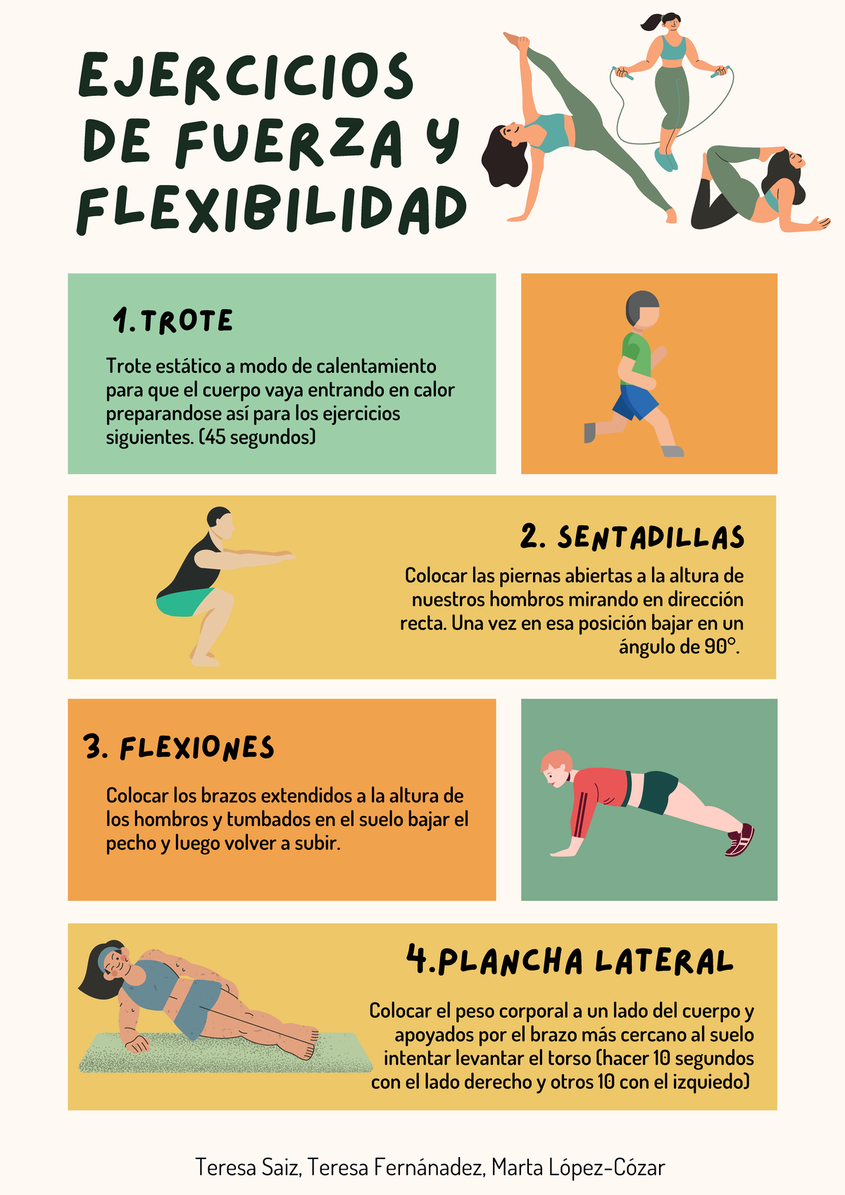 Fuerzaflexibilidad - 4 LATERAL ejercicios 1. TROTE Trote estático a ...
