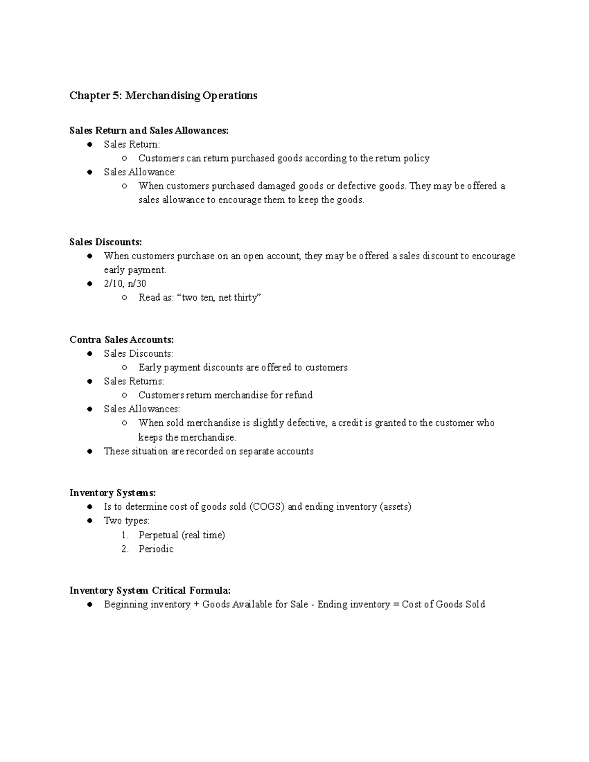 Finanncial Accounting Notes Ch 5 Lecture Study Notes Section P Winter ...