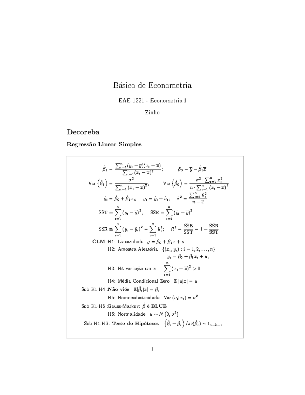Básico de Econometria - B ́asico de Econometria EAE 1221 - Econometria ...