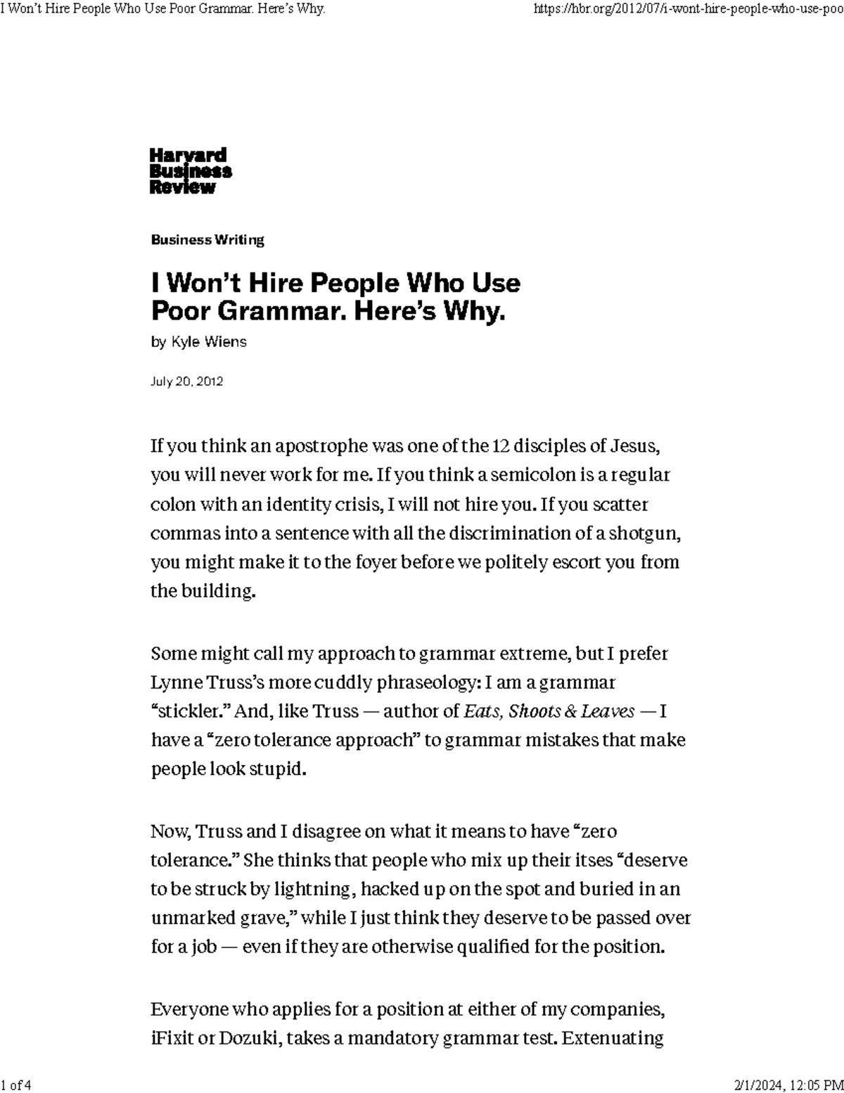 I Won’t Hire People Who Use Poor Grammar. Here’s Why - Business Writing ...