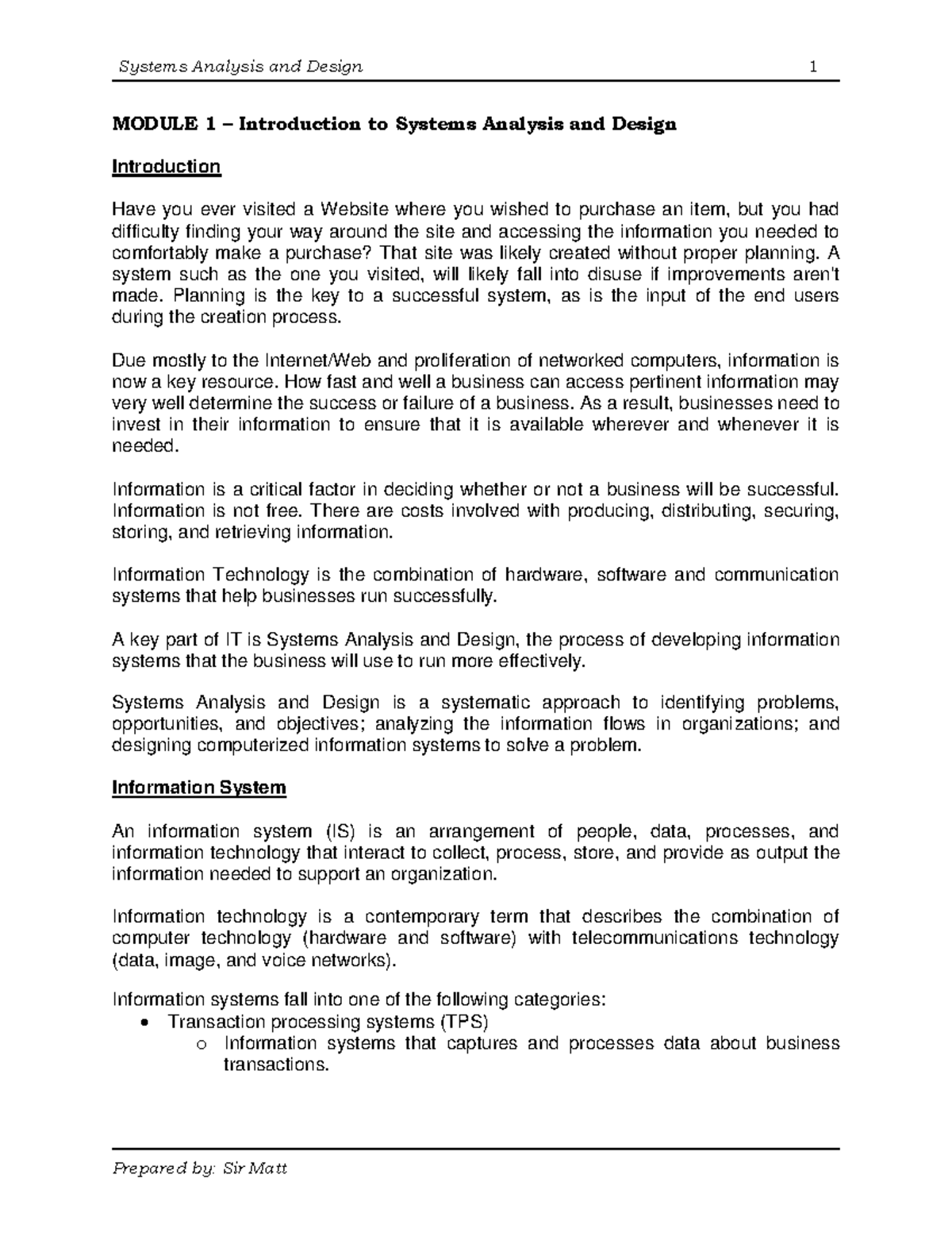 Module-1 Systems-Analysis-and-Design-Concepts - MODULE 1 – Introduction ...