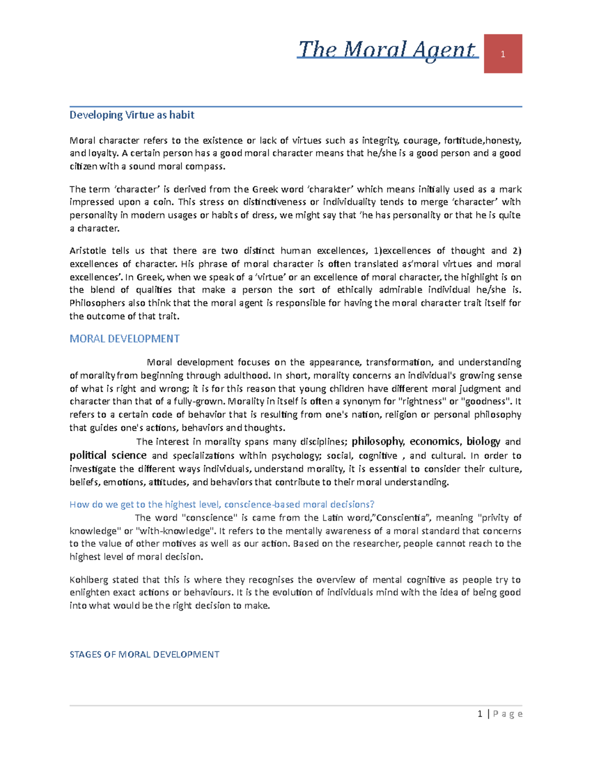 Group- Activity-in- Ethics - The Moral Agent 1 Developing Virtue as ...