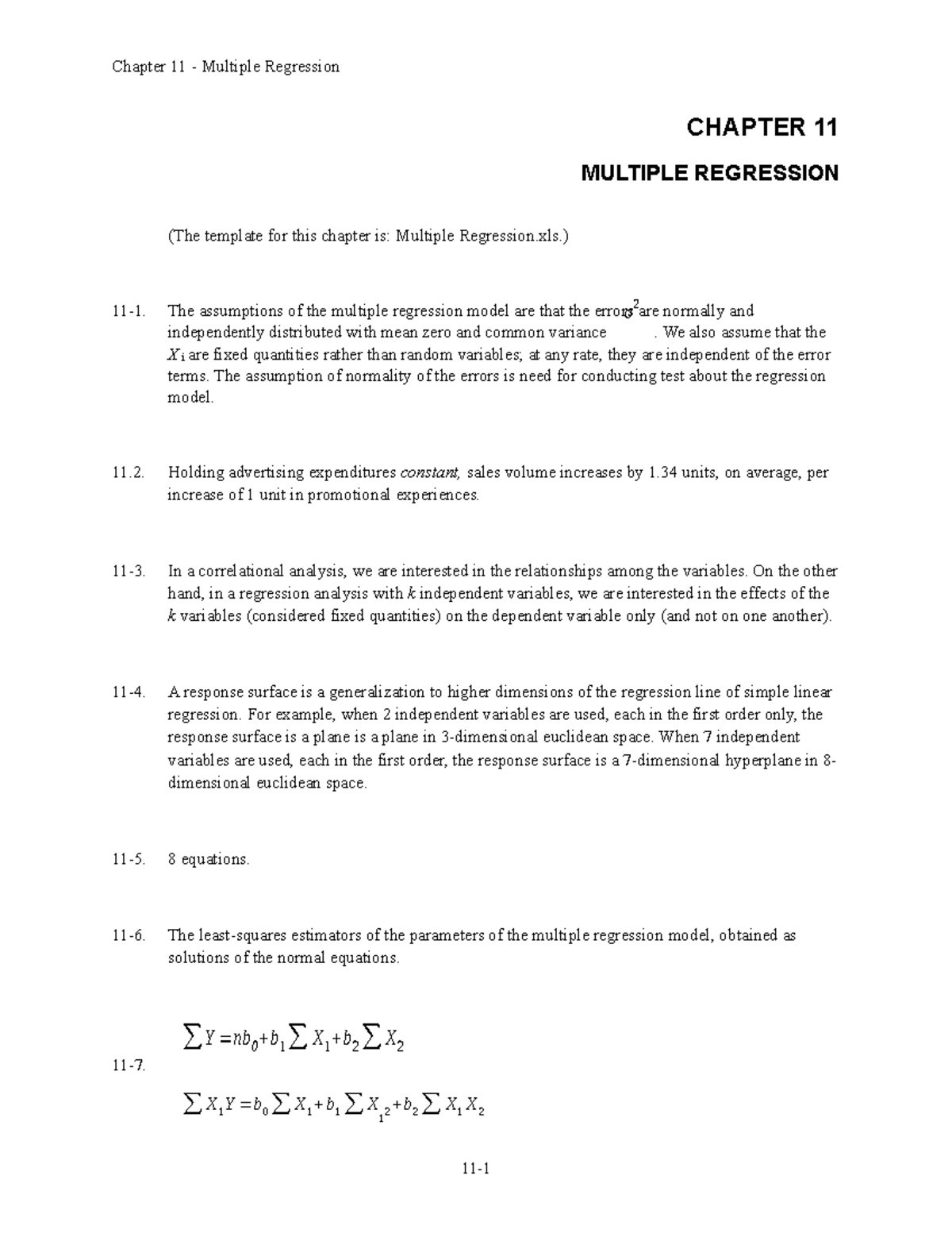 Solution to the questions of the book (chapter wise). - CHAPTER 11 ...