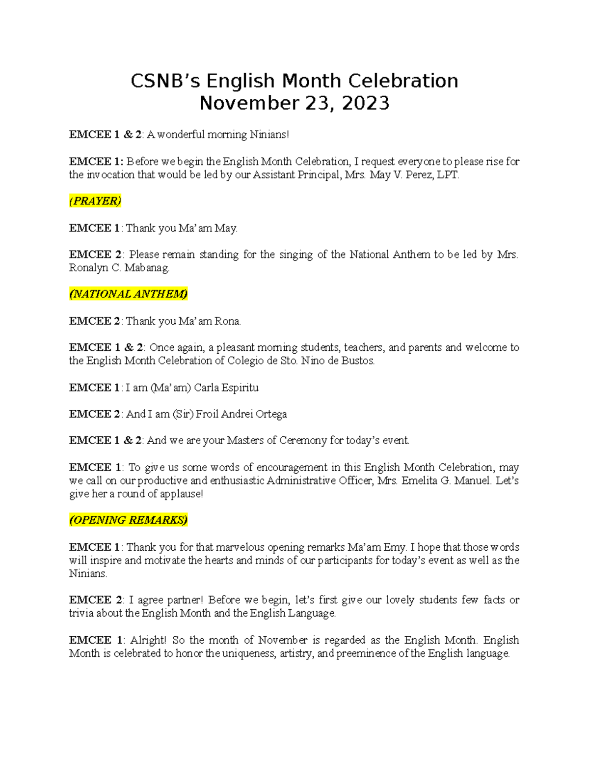 CELEBRATION-English- Month-2023 - CSNB’s English Month Celebration ...