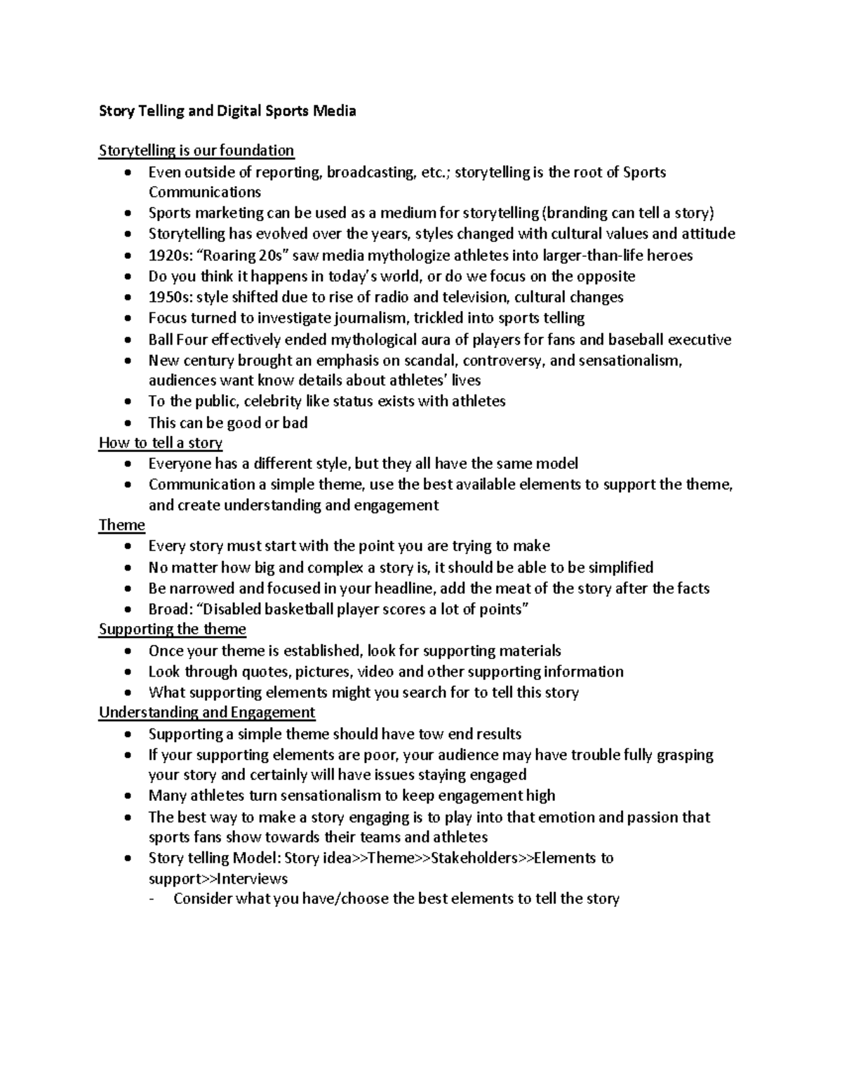 Story Telling and Digital Sports Media - Story Telling and Digital ...