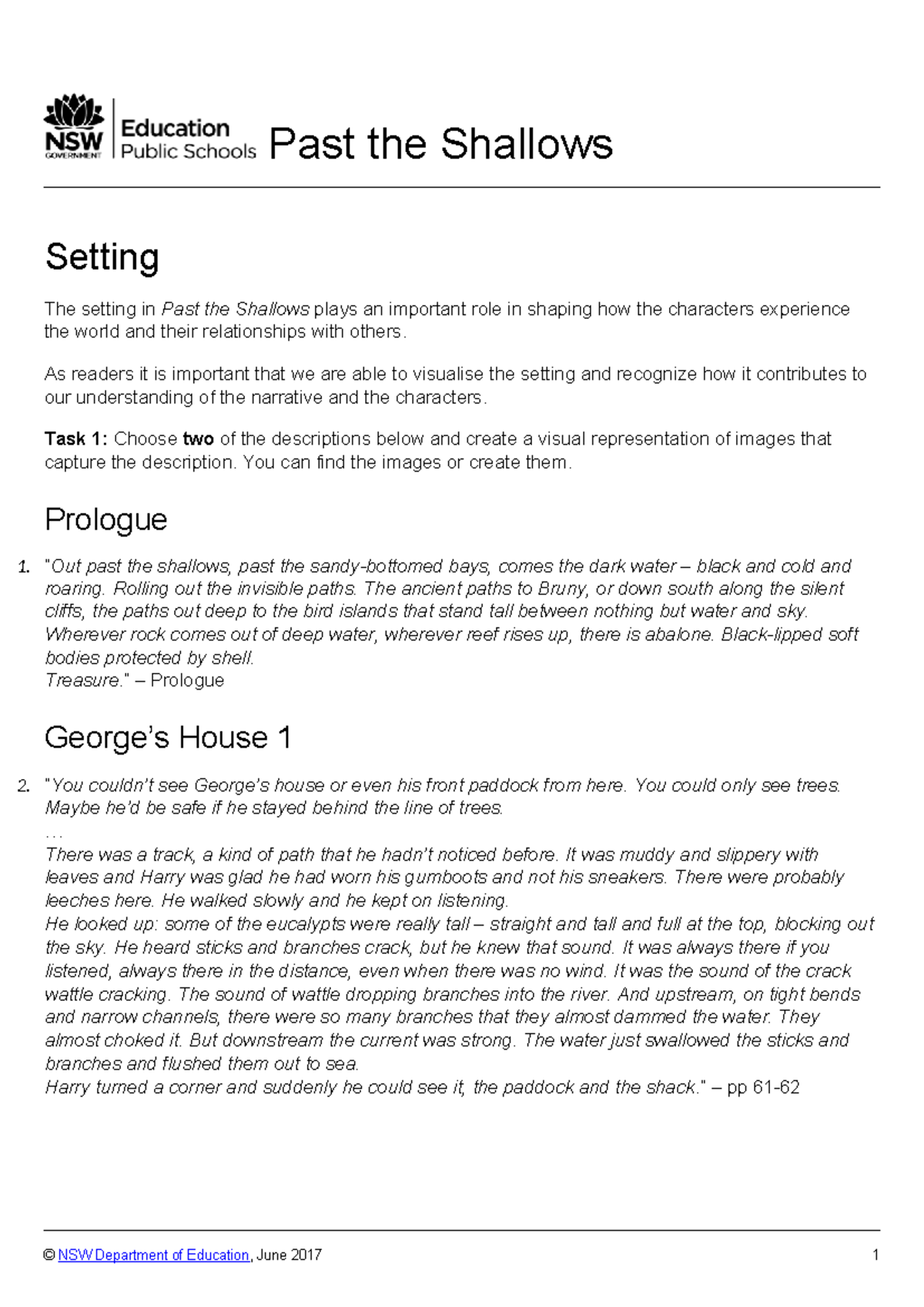 English eald s6 module a resource 7 past the shallows setting - Past the Shallows Setting The ...