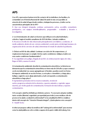 Prueba Final DE APS II (Pregunta y respuesta) - PRUEBA FINAL DE APS II ...