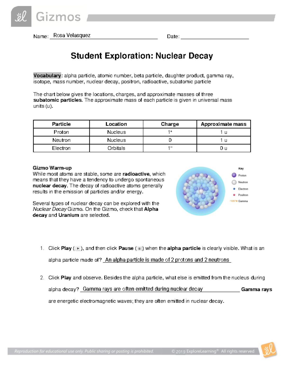 Student Exploration - Nuclear Decay - 2019 Name ...