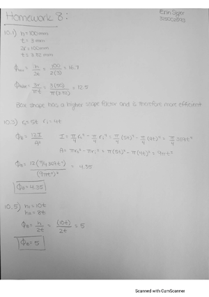 Homework 5 - MEEN 475 HW Chapter 6, due at 11:59pm 1. E 6. Using ...