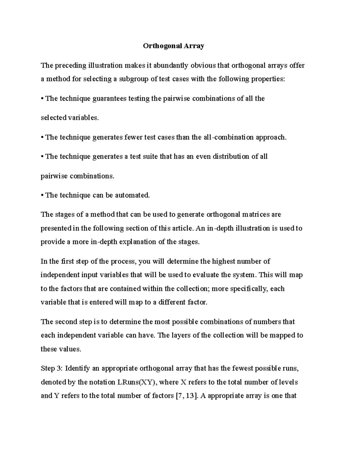 Orthogonal Array - Orthogonal Array The preceding illustration makes it ...