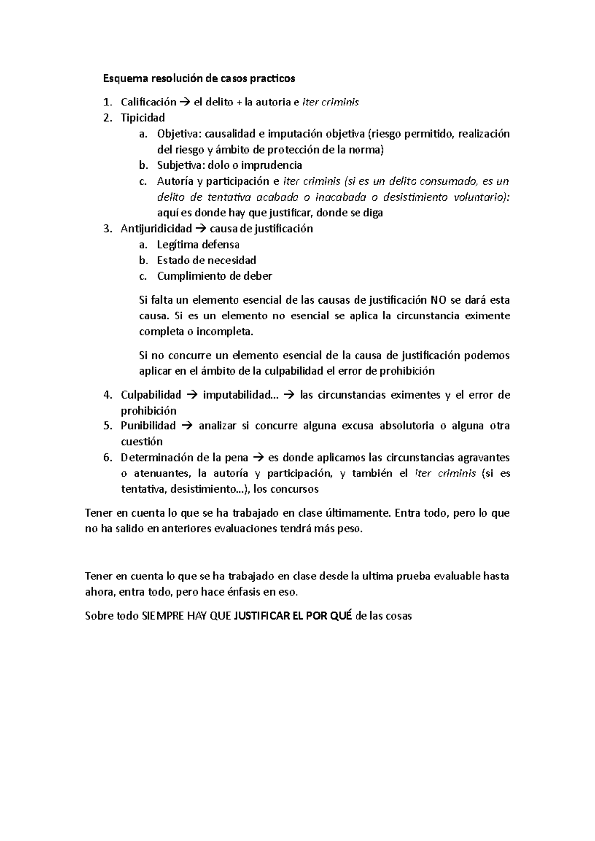 Esquema cas practic - Esquema resolución de casos practicos Calificación el delito + la autoria ...
